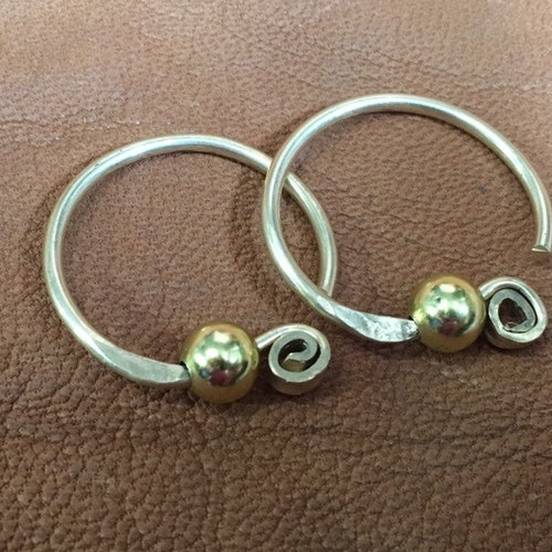 Brass Slavic Temple Rings. Kievan Rus Coil Temple Rings. - Etsy