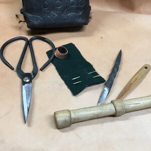 Medieval Handwork Kit.medieval Sewing Kit in Leather Case for ...