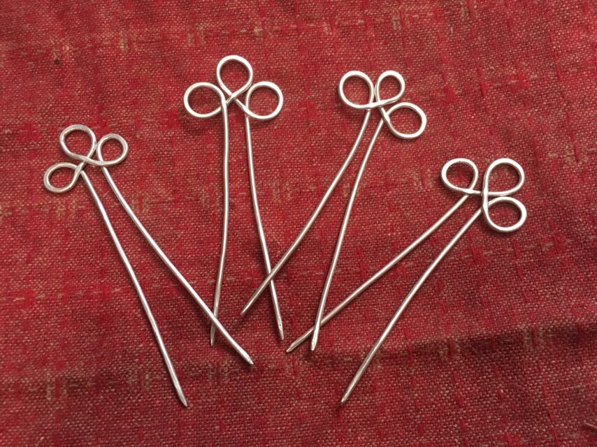 Brass or Sterling Silver Medieval Hairpin. Handcrafted - Etsy UK