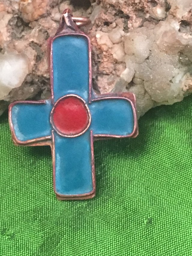 Copper Replica Of Byzantine Cross Pendant with Cloisonné | Etsy