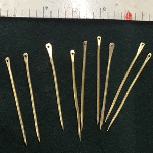 Brass Sewing Needles. Viking Needles, Medieval Needles - Etsy