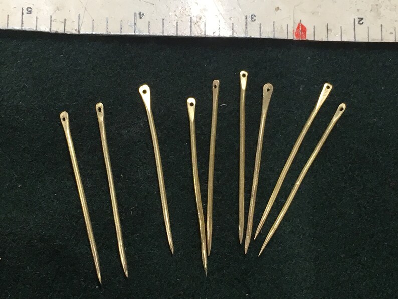 Brass Sewing Needles. Viking Needles, Medieval Needles - Etsy