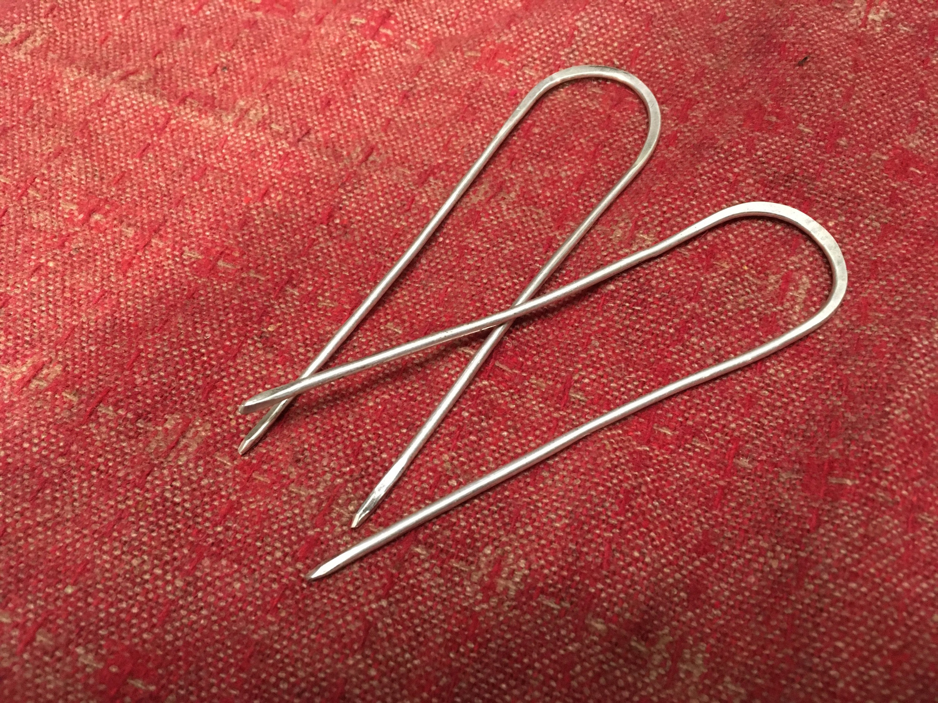 Sterling Silver Simple Medieval Hairpin. Renaissance Hairpin. - Etsy