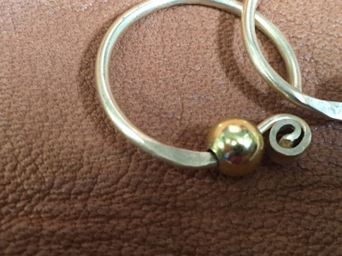 Brass Slavic Temple Rings. Kievan Rus Beaded Temple Rings. | Etsy