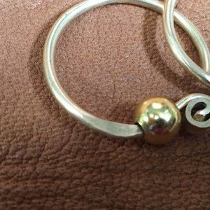 Brass Slavic Temple Rings. Kievan Rus Beaded Temple Rings. - Etsy