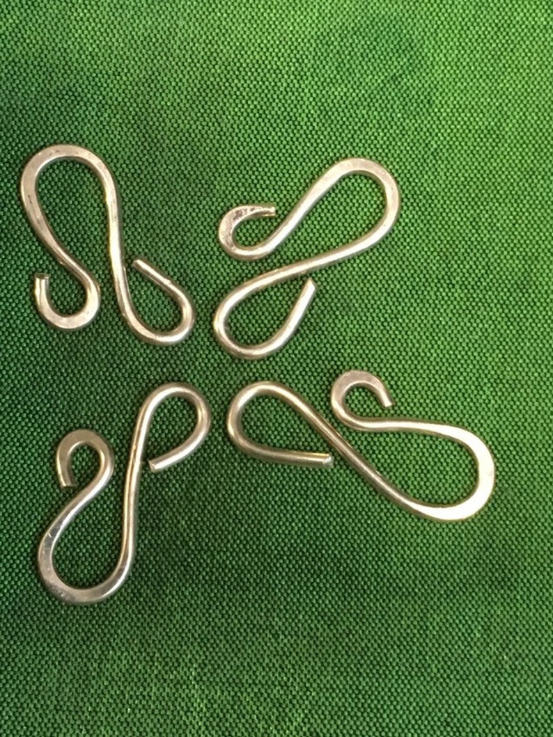 PAIR of Handcrafted Jewelry S-hooks. PAIR of Brass Copper or | Etsy