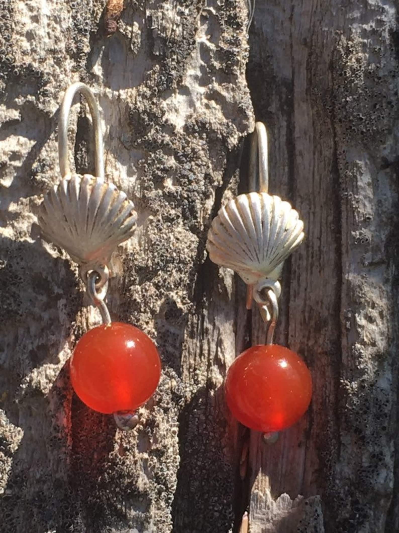 Sterling Silver Roman Earrings With Pearls or Carnelian - Etsy