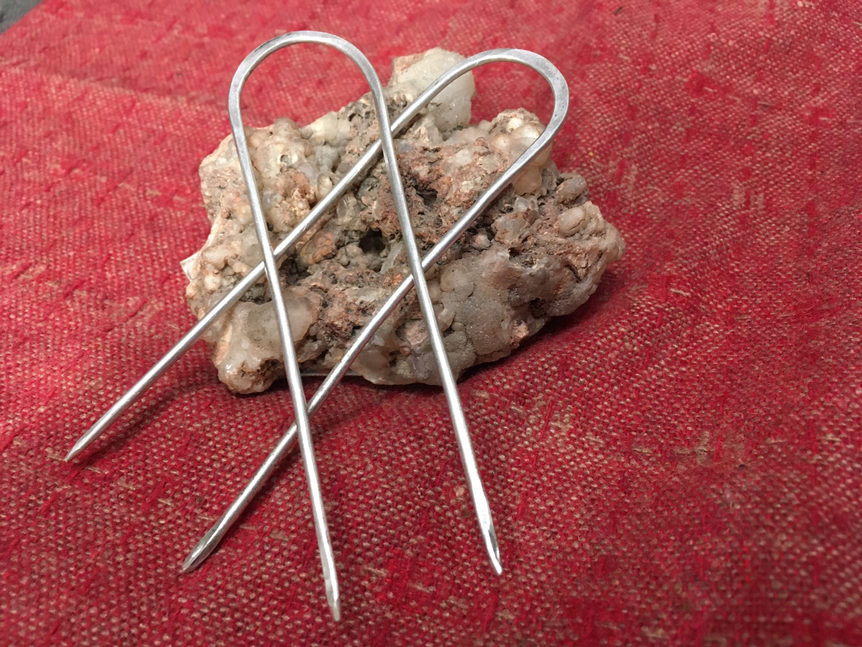 Sterling Silver Simple Medieval Hairpin. Renaissance Hairpin. - Etsy