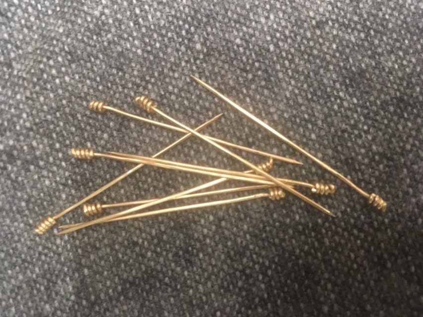 Medieval Brass or Copper Pins. Veil Pins. Sewing Pinned - Etsy