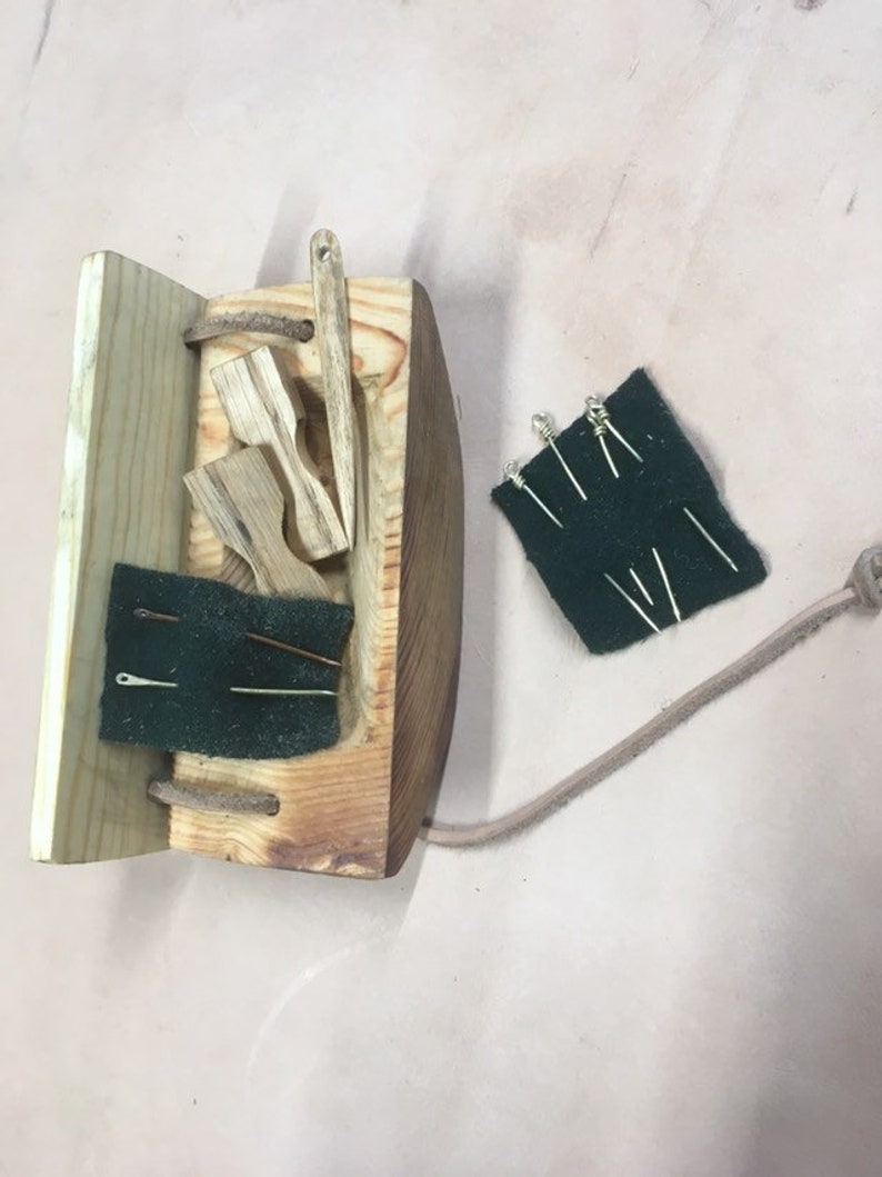 Viking Sewing Kit. Early Medieval Sewing Kit in Hand Carved Wooden Box ...