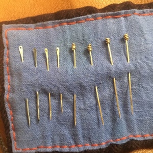 Medieval Fabric Needle Case. Historical Needle Roll With a Set of ...