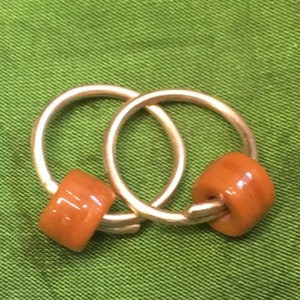 Brass Slavic Temple Rings. Pair of Kievan Rus Beaded Temple Rings ...