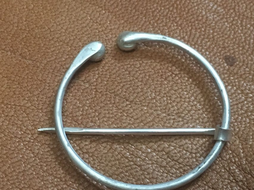 Sterling Silver Penannular Fibula Brooch. 925 Early Medieval Brooch ...
