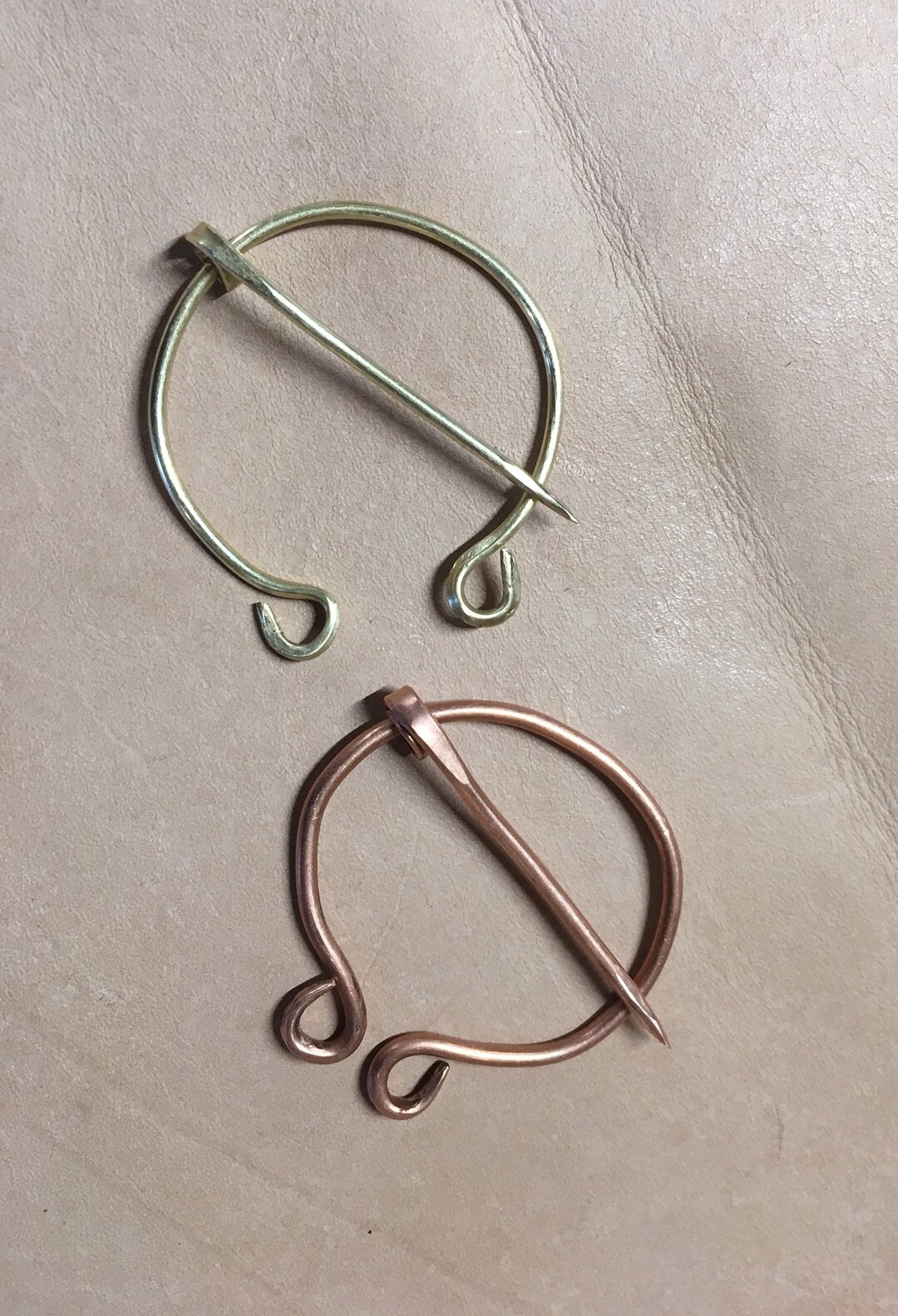 Medium Size Brass Copper Fibula Brooch. Slavic Fibula. Medieval Brooch ...