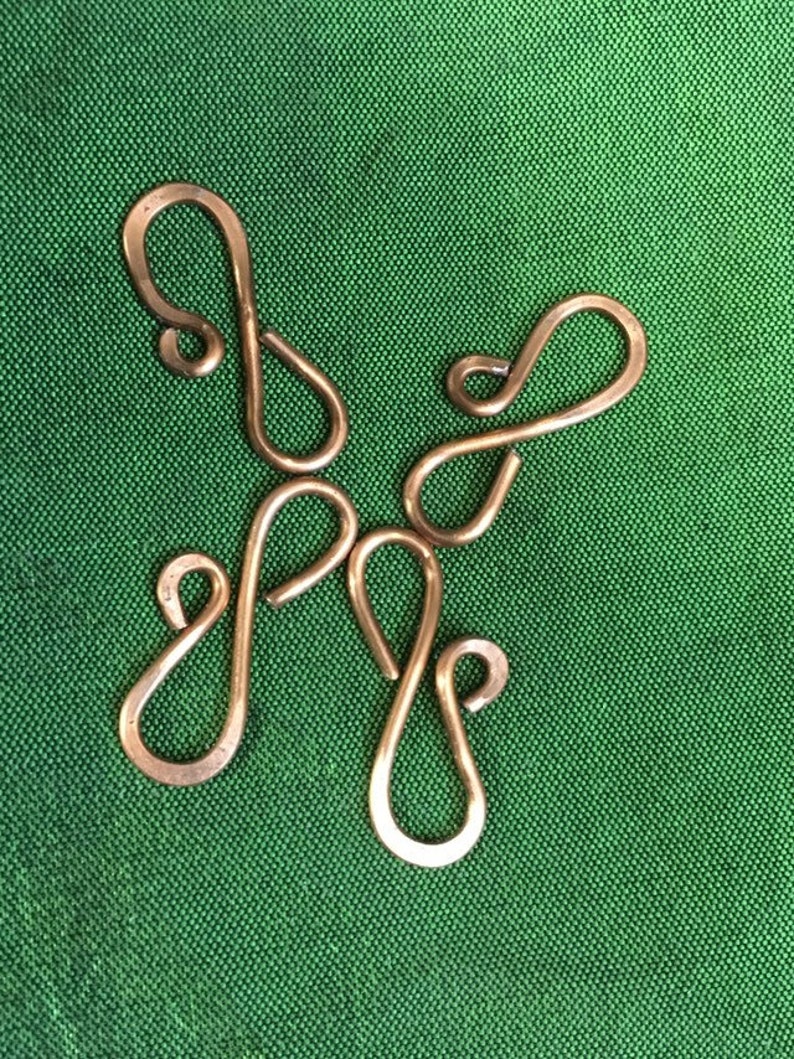 PAIR of Handcrafted Jewelry S-hooks. PAIR of Brass Copper or | Etsy