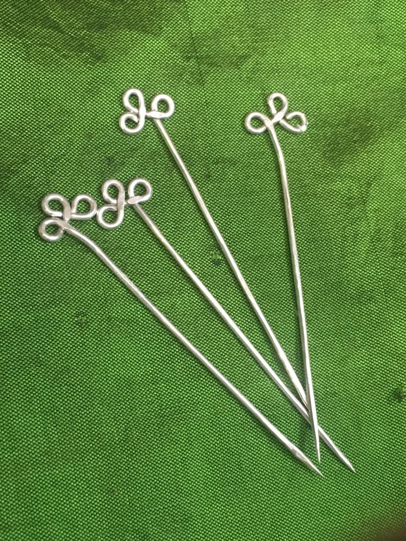 Medieval Sterling Silver Pins. Veil Pins. 925 Silver Sewing Pinned ...