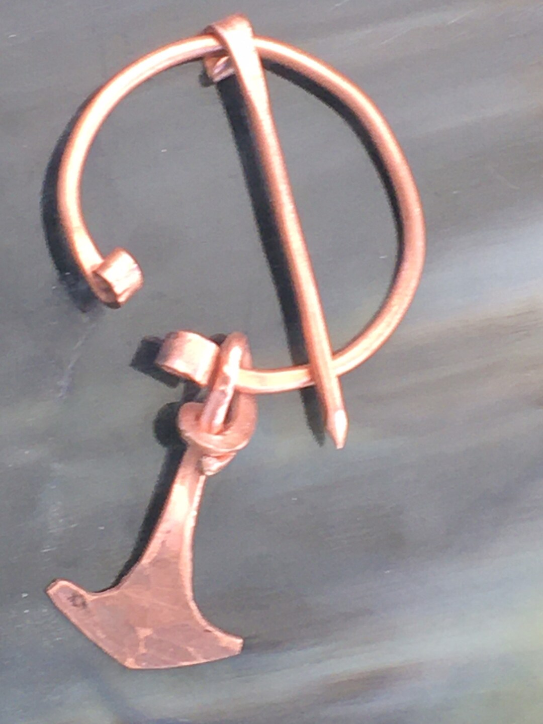 Medium Size Copper Fibula Brooch With Mjolnir. Slavic Fibula. Medieval ...