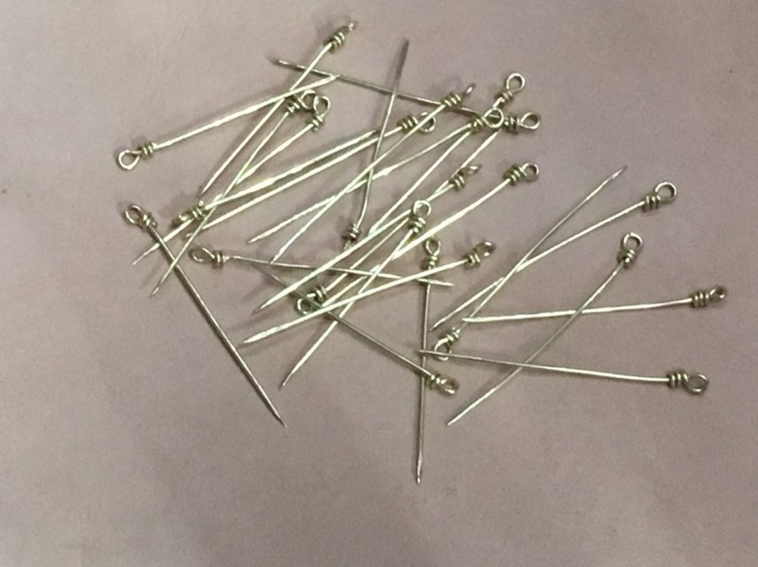 10 Medieval Brass Pins.viking Pins. Veil Pins. Sewing Pinned Needles ...