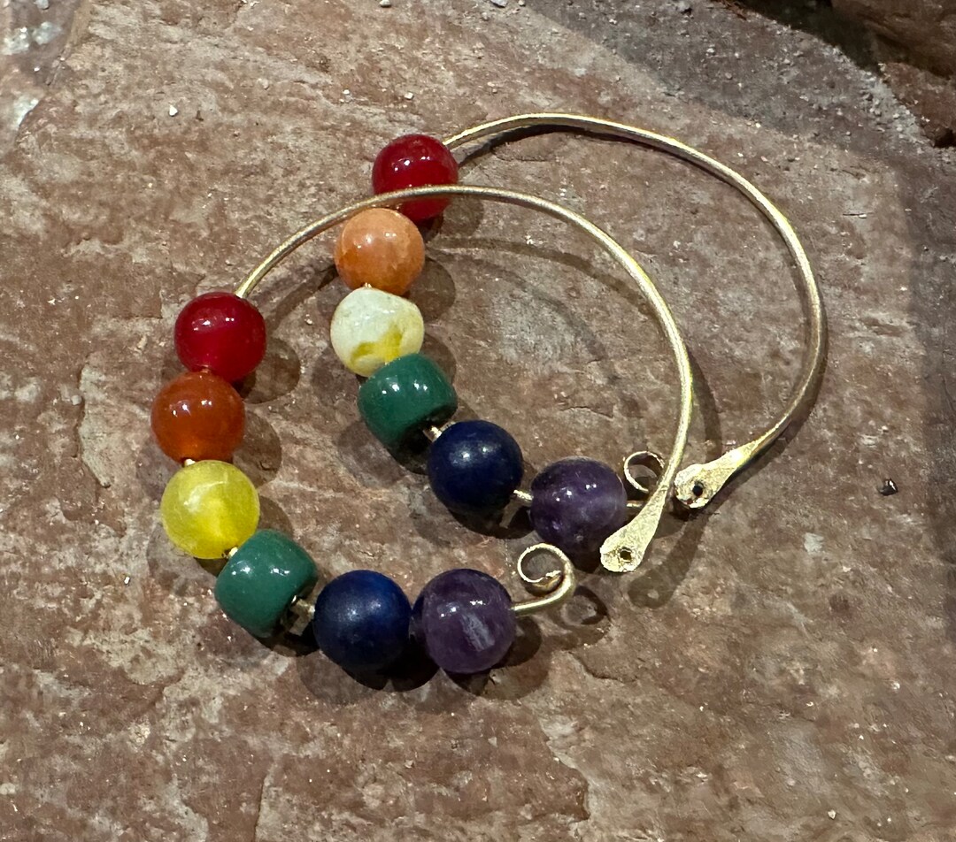 Brass Slavic Temple Rings in Pride Colors. Kievan Rus Temple Rings ...