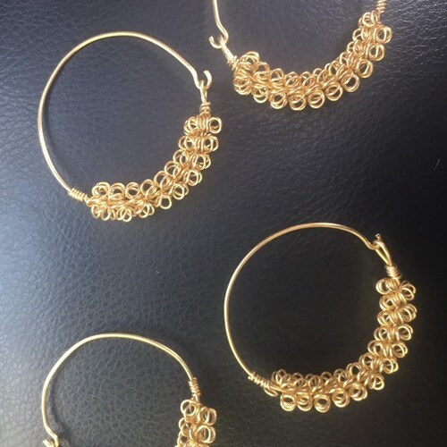 Brass Slavic Temple Rings. Kievan Rus Coil Temple Rings. - Etsy