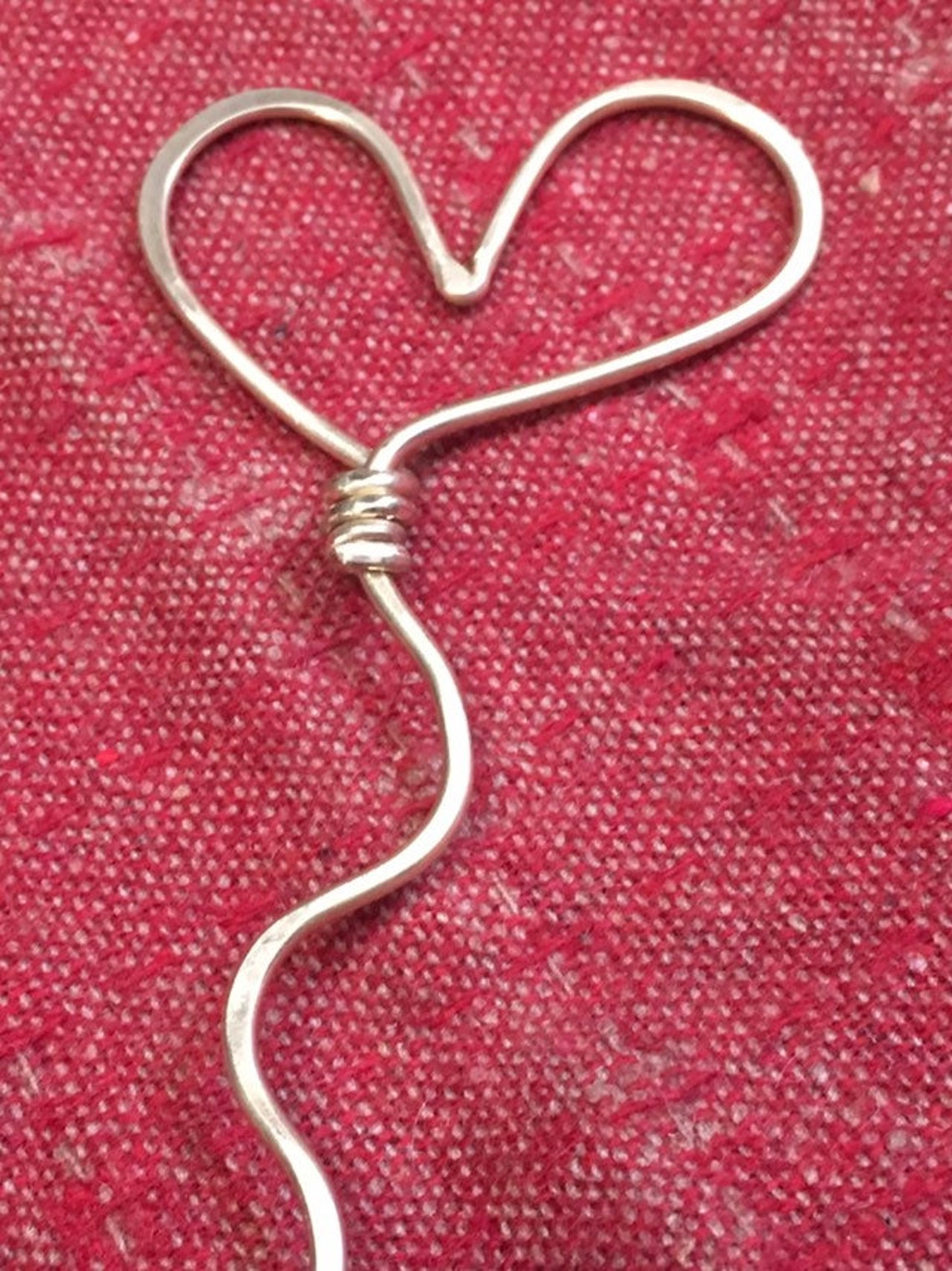 Brass Heart Shape Hairpin. Handcrafted Hairpin. Rennfaire Hair Stick ...