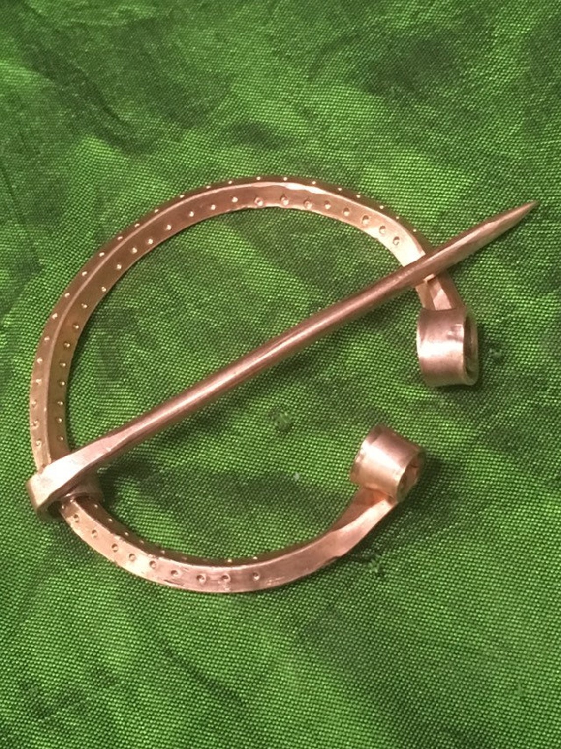Big Slavic Copper Penannular Fibula Brooch. Early Medieval Cloak Clasp ...