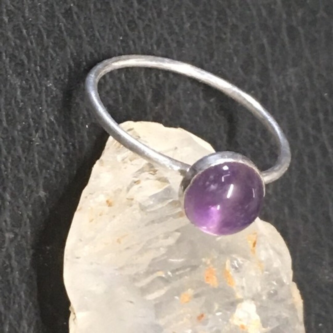 Replica of Sterling Silver Medieval Ring With Amethyst Cabochon. - Etsy