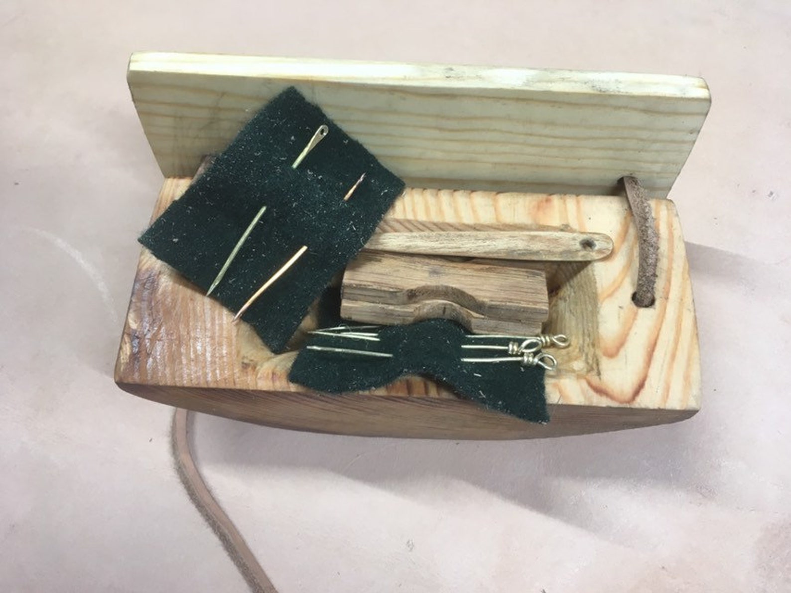 Viking Sewing Kit. Early Medieval Sewing Kit in Hand Carved Wooden Box ...