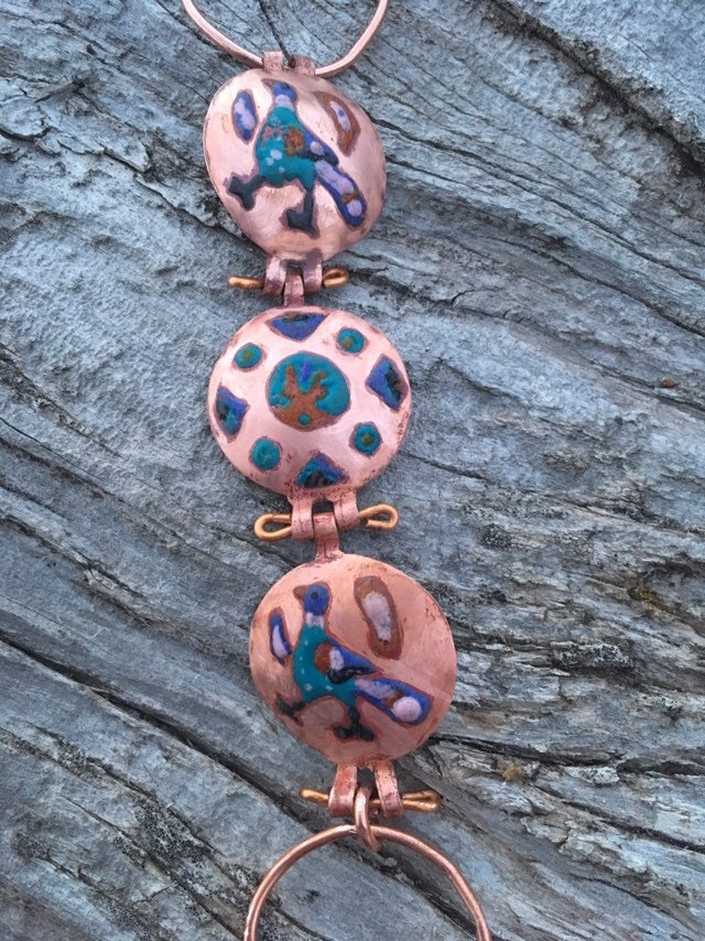 Pair of Copper Slavic Temple Rings with Hot Enamel. Kievan Rus | Etsy