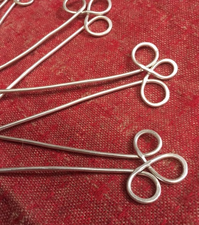 Brass or Sterling Silver Medieval Hairpin. Handcrafted - Etsy UK