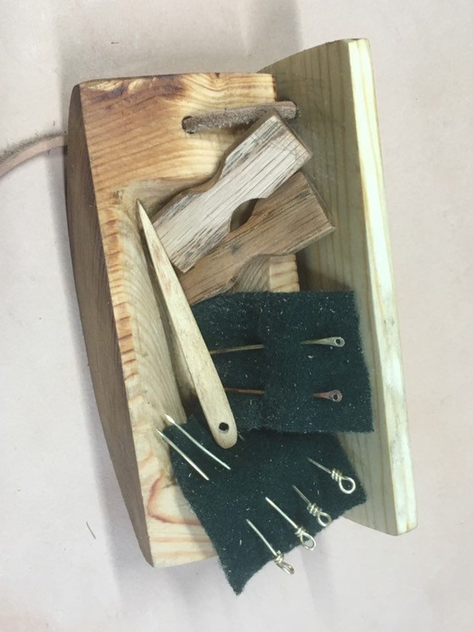 Viking Sewing Kit. Early Medieval Sewing Kit in Hand Carved Wooden Box ...