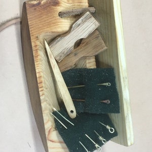 Viking Sewing Kit. Early Medieval Sewing Kit in Hand Carved Wooden Box ...