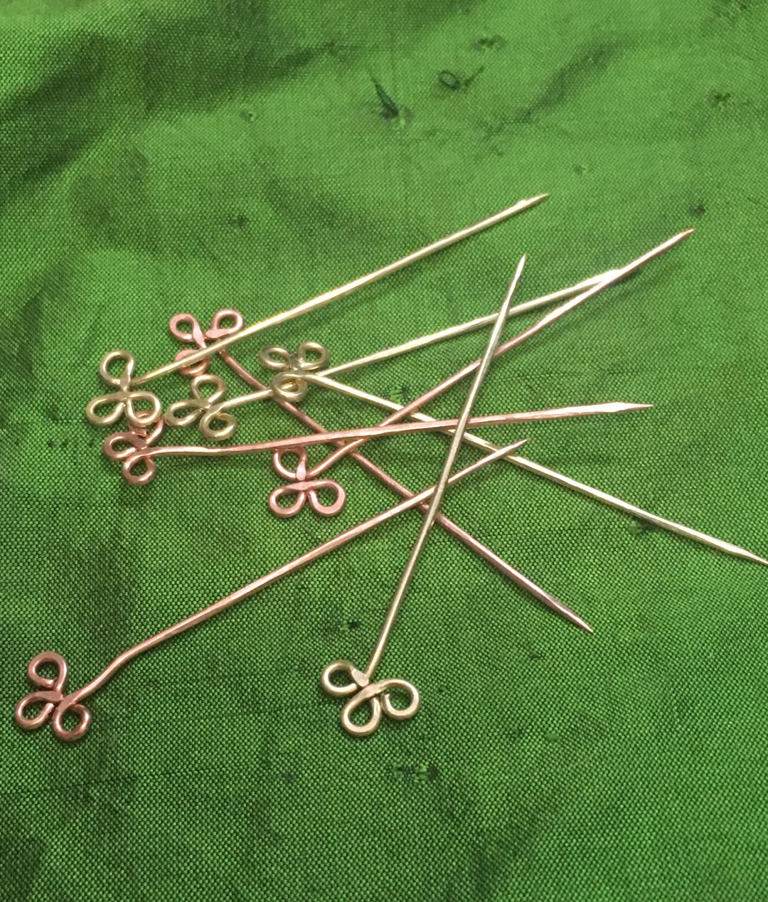 Medieval Brass or Copper Pins. Veil Pins. Sewing Pinned Needles. Dress ...