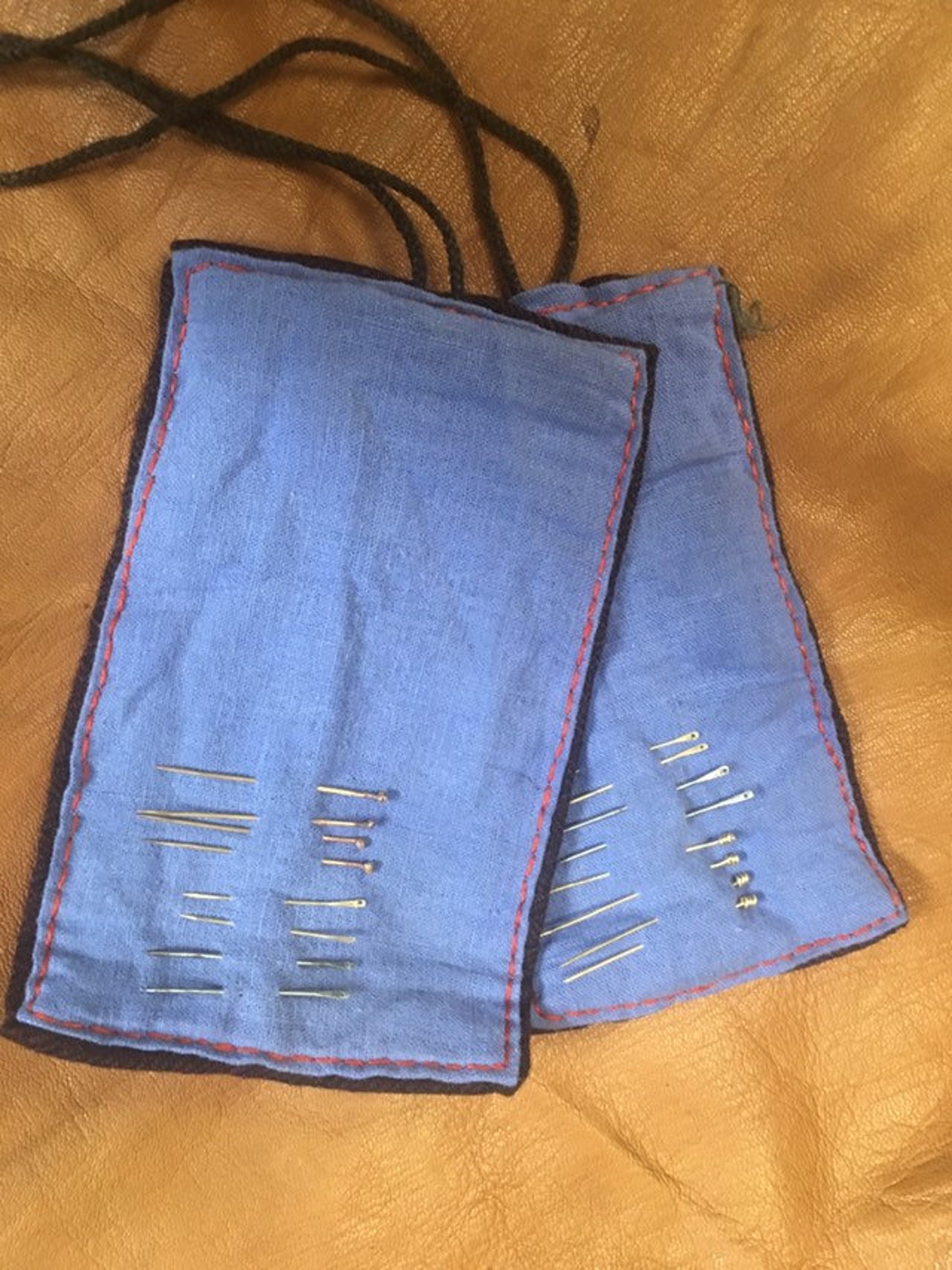 Medieval Fabric Needle Case. Historical Needle Roll With a Set of ...