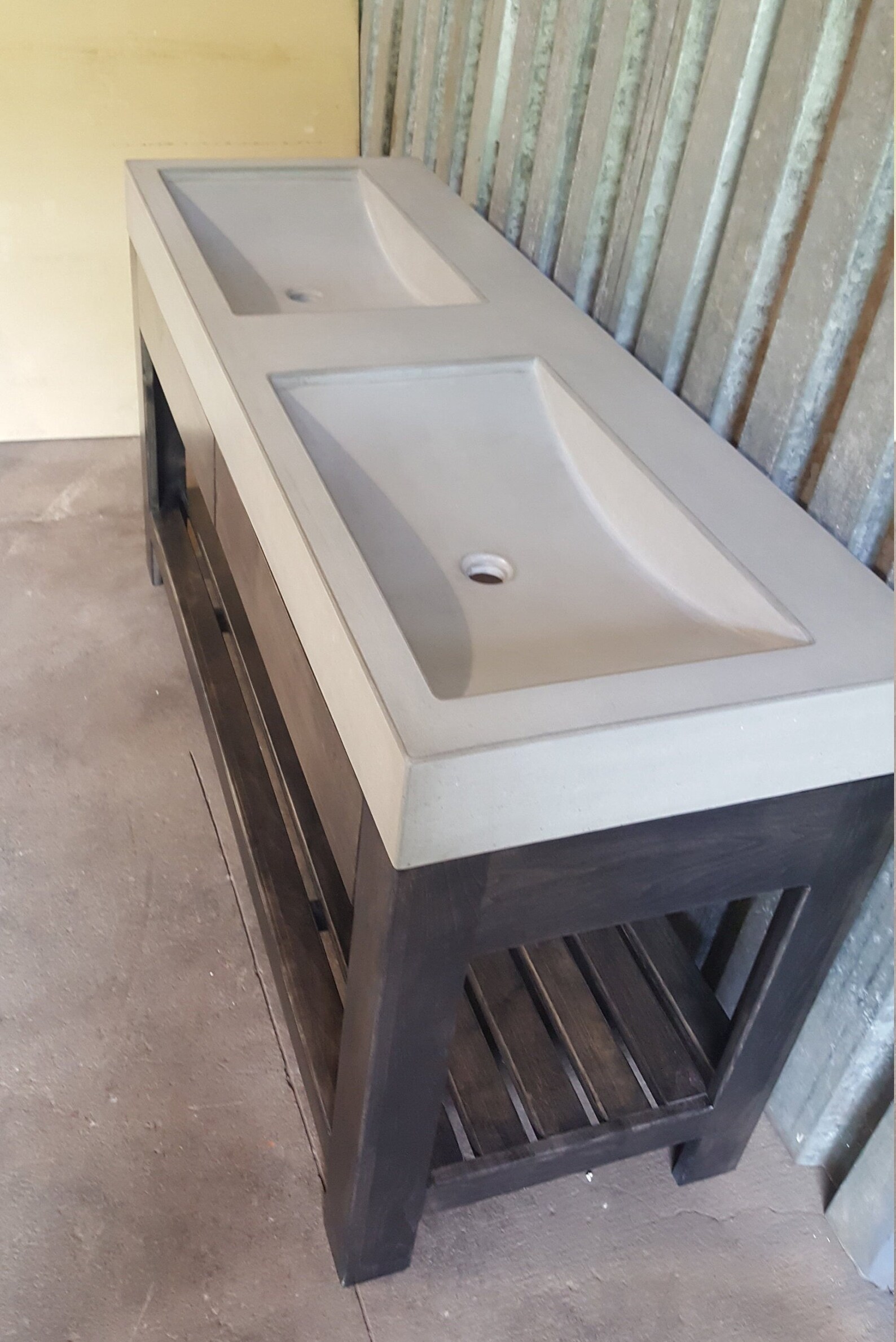 60 Dual Shallow Wave Vanity With 2 Drawer Stand - Etsy