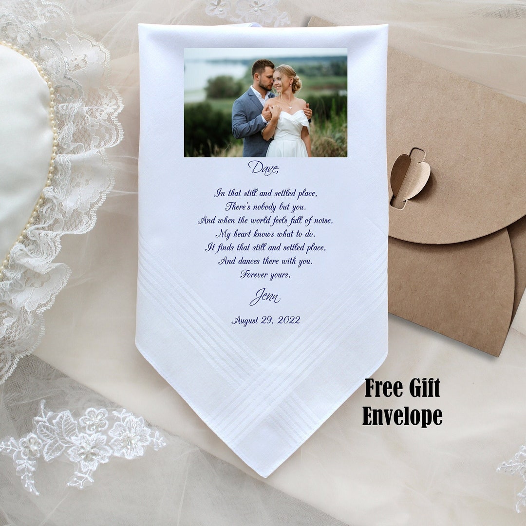 Groom Wedding Handkerchief From the Bride-wedding PHOTO Hankerchief ...