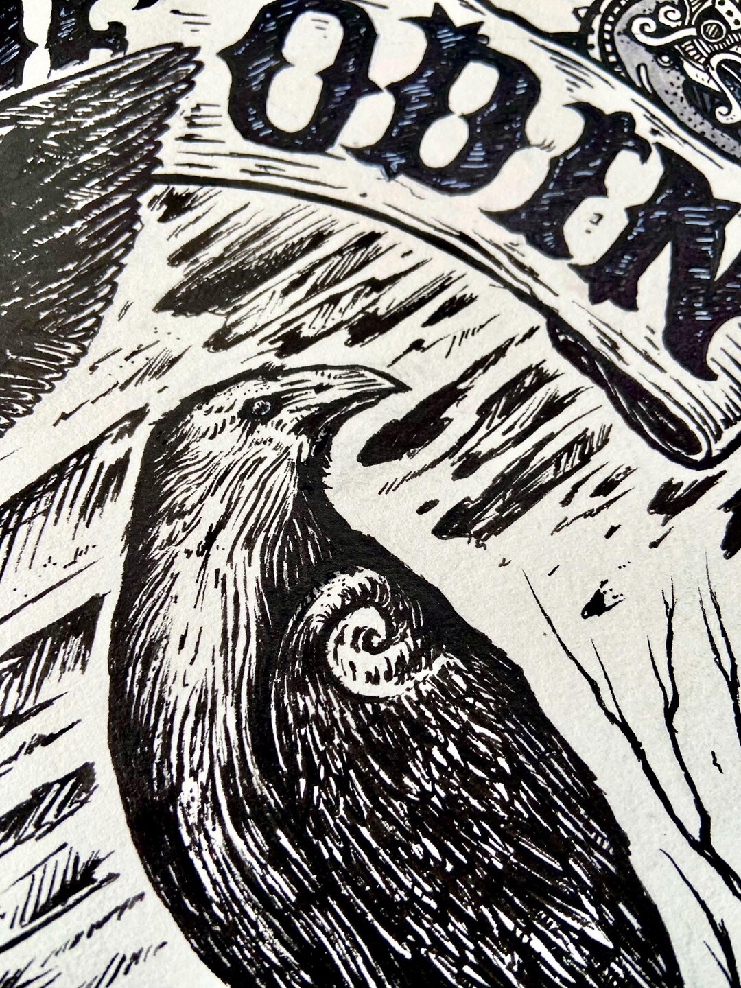 Sons of Odin – Original A3 Viking Ink Drawing | Norse Ravens, Fire ...