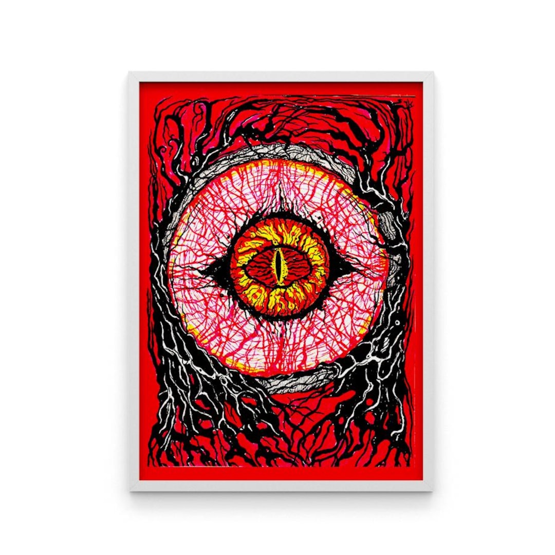 Eye of the Abyss – Fiery Demon Eye Digital Art Print | A3 Instant ...