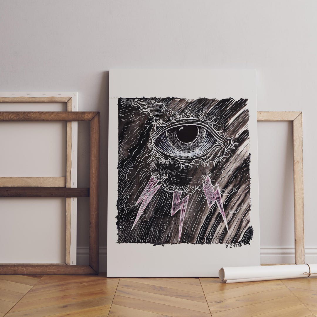 Storm Eye – Occult Lightning Cloud Canvas Print (A3-A2) | Esoteric ...