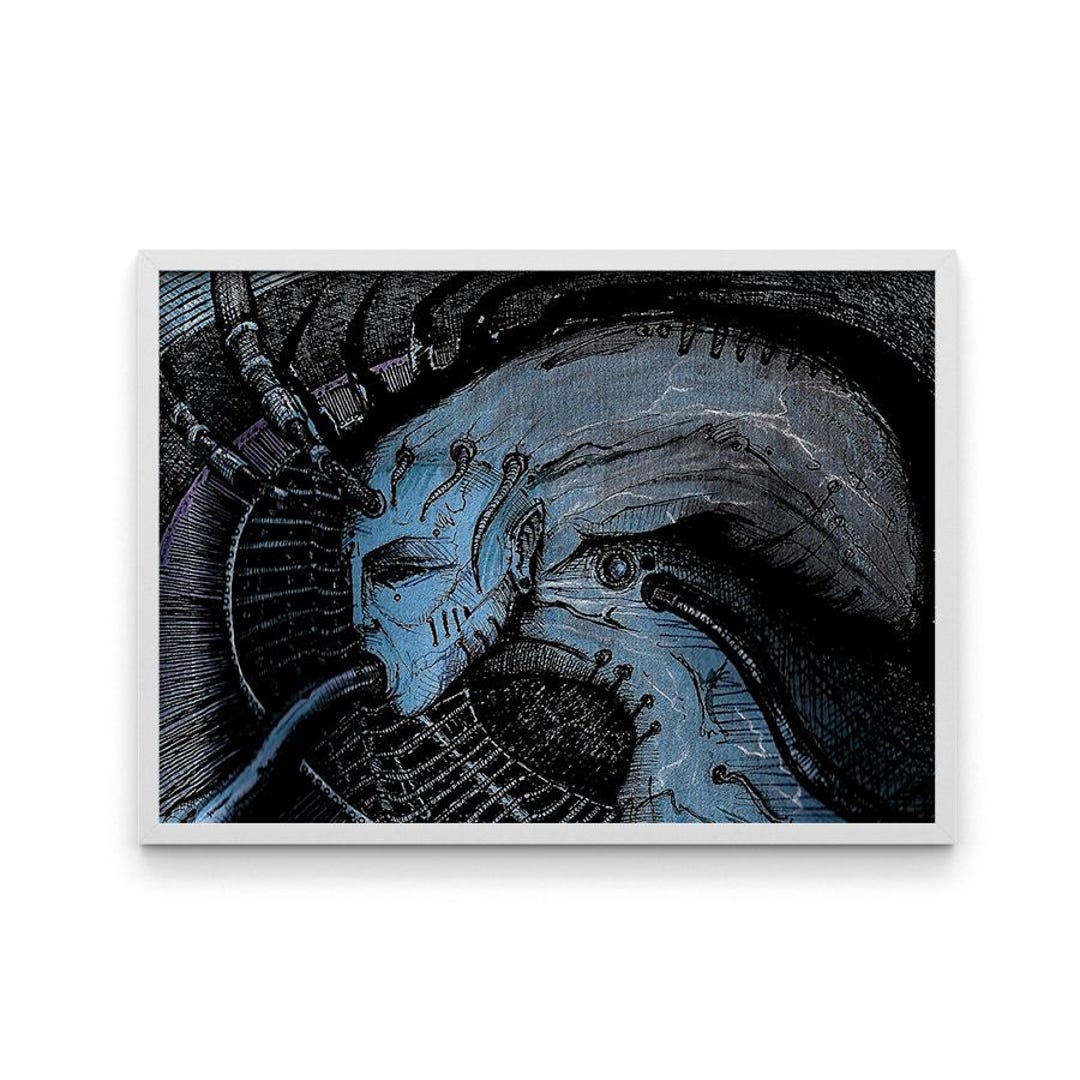 Biomechanical Mindscape – Dark Sci-fi Digital Art Print, Cyberpunk ...