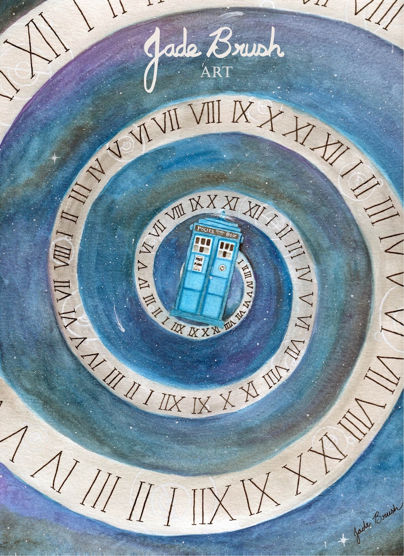 Doctor Who TARDIS Art Print Watercolor Painting Doctor Who Time Wall ...