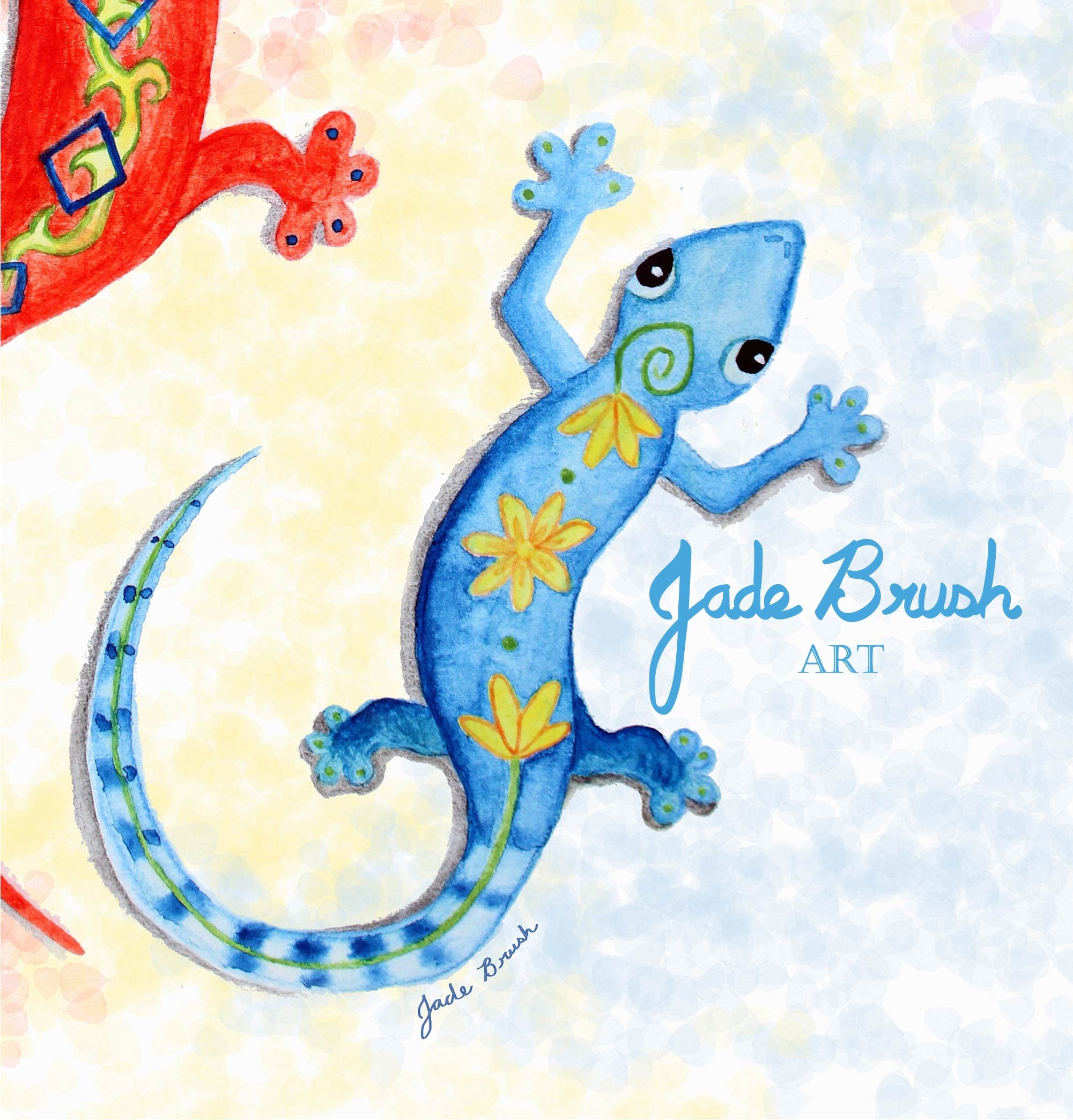 Three Colorful Geckos Art Print| Watercolor Painting| Talavera Style ...