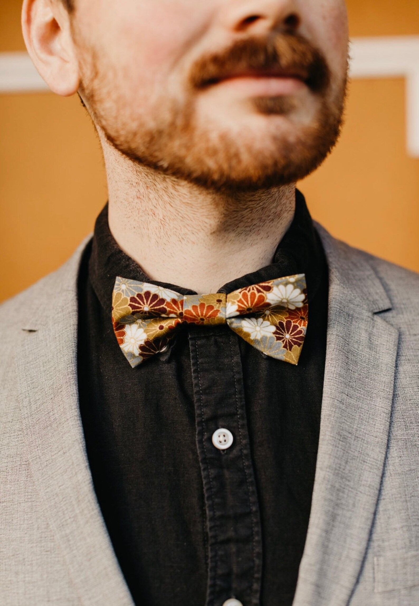 Boho Wedding Men's Floral Bow tie Rust Wedding Burgundy | Etsy