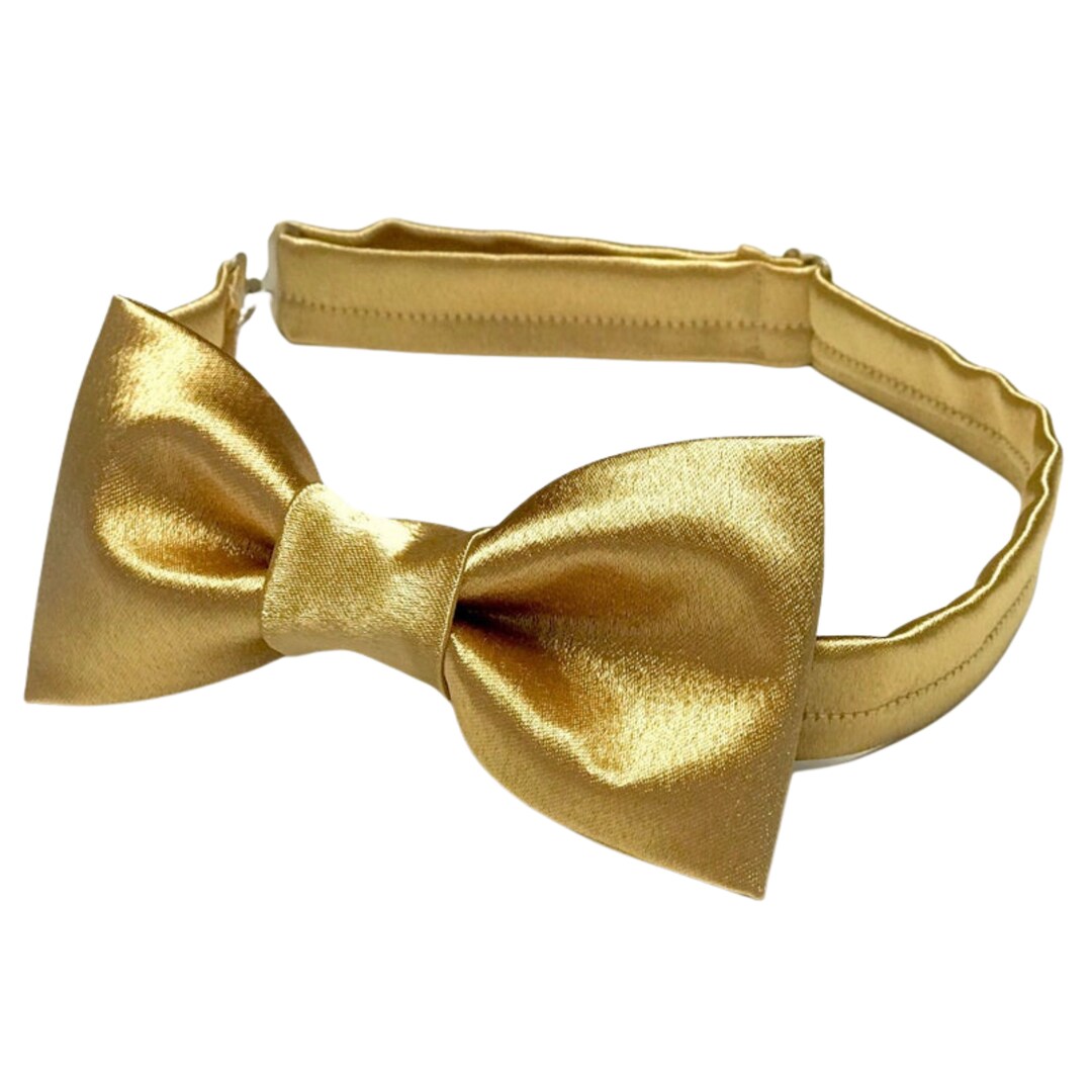 Gold Satin Bow Tie, Gold Bow Tie, Gold Christmas Bow Tie, Bow Ties for Men, Bow Ties for Boys ...