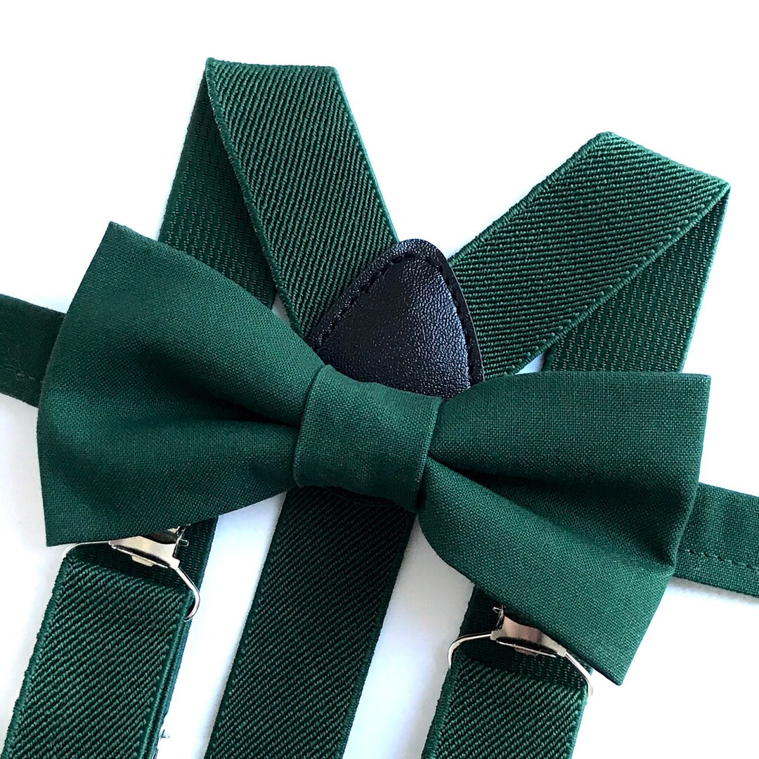 Green Suspenders With Bow Tie, Suspenders, Men's Suspenders, Toddler ...