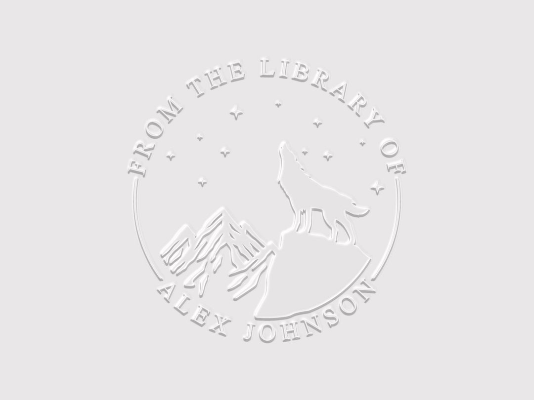 Book Embosser Stamp | Howling Wolf Library Stamp | Made in UK | 1.5 ...