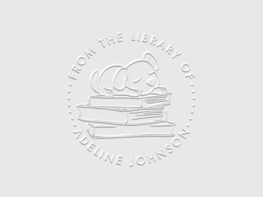 Dog Sleeping on Books Embosser | Gift for Book Lover | Made in UK | 1.5 ...