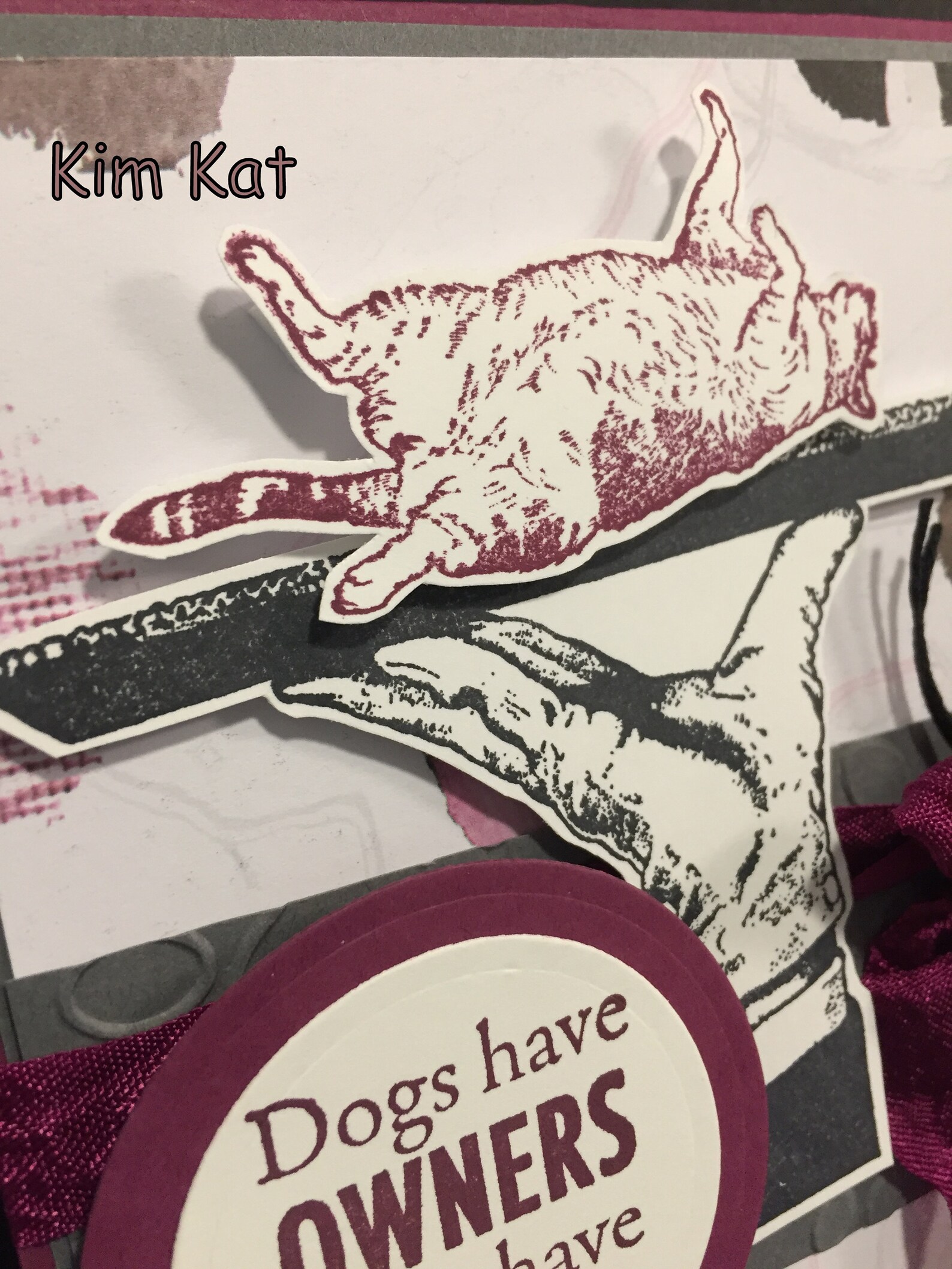 Funny Cat Card Pop Up Dogs Have Owners Cats Have STAFF Kitty | Etsy