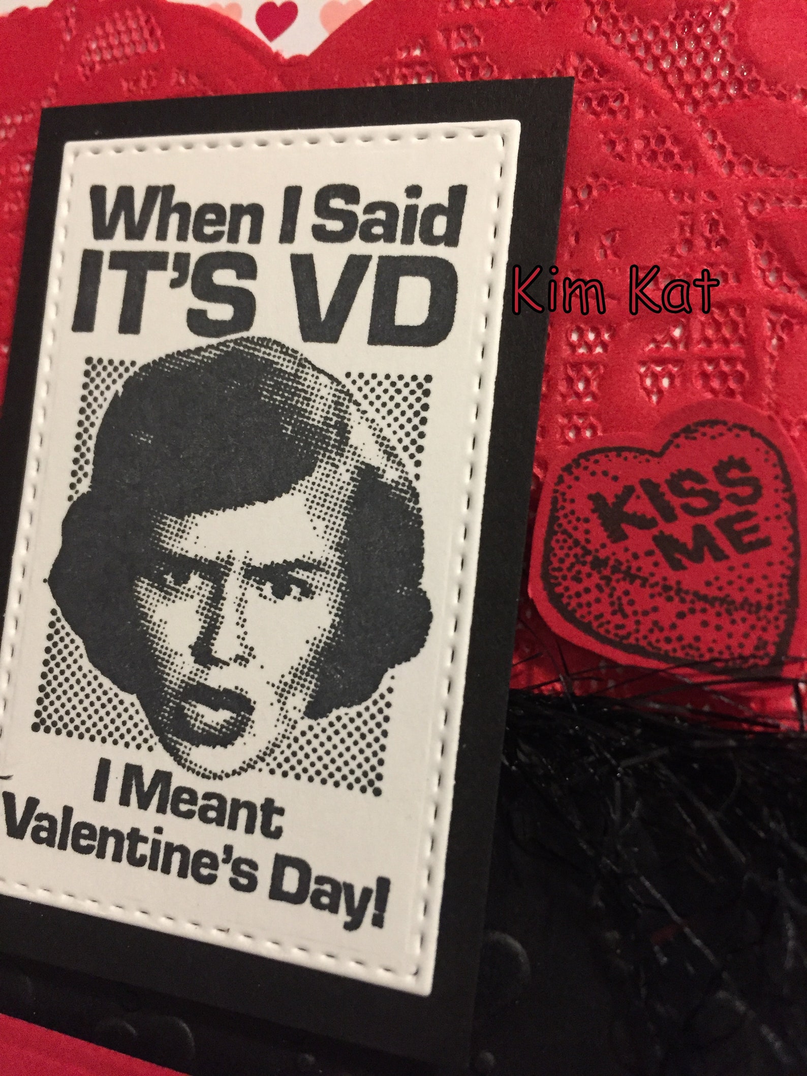 Funny Valentine Card Sarcastic Lady VD Day Pop Up Hearts Kiss | Etsy