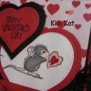 House Mouse Valentine Card Rare Heart Pop up Hearts Mice Love Whimsical ...